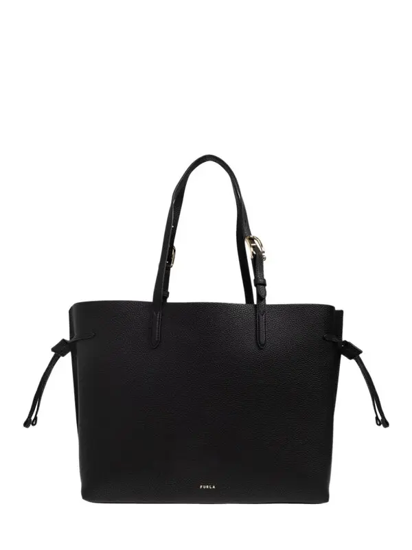 Furla Ava Large Shopper Bag With Logo Detail - Black