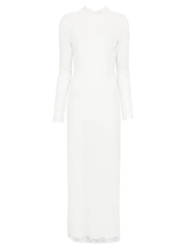 ROTATE BY BIRGER CHRISTENSEN Lace Maxi Dress With Open Back - White