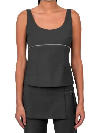 Paloma Wool Sleeveless Zip-detail Top - Black