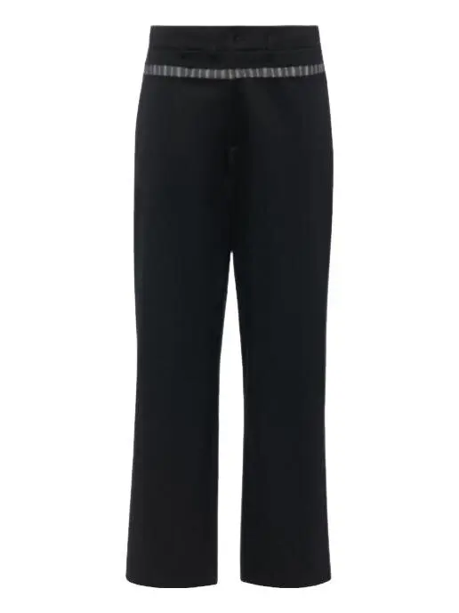 MAISON MARGIELA Straight-leg Striped Waistband Pants - Black