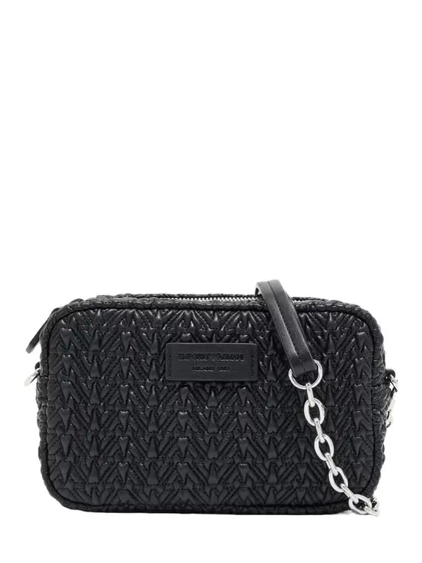 Emporio Armani Chain Linked Embossed Camera Case - Black