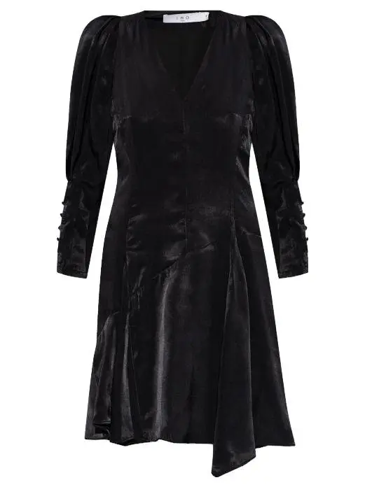 IRO PARIS V-neck Asymmetrical Dress - Black