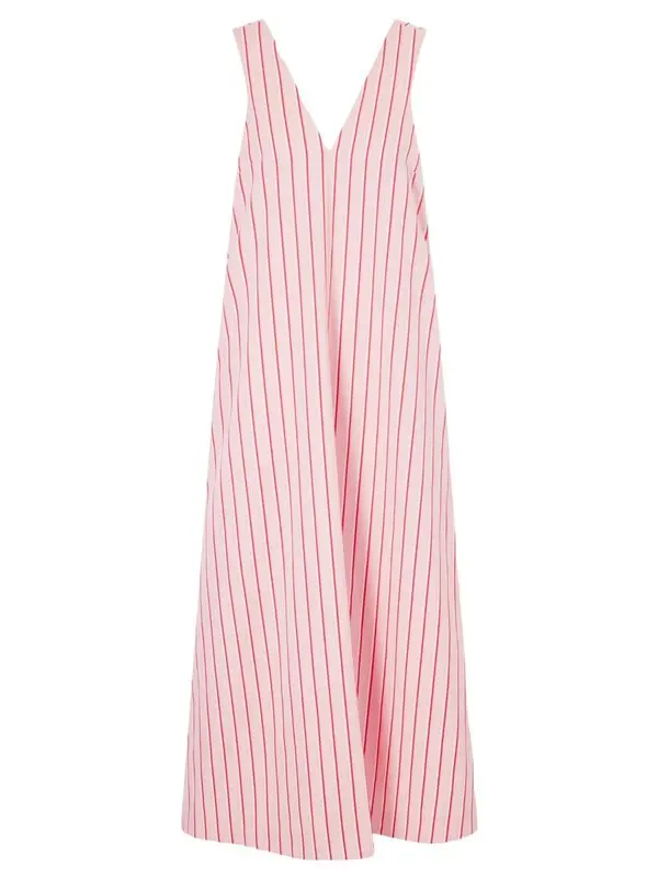 Dries Van Noten Striped Cotton-poplin Maxi Dress - Pink