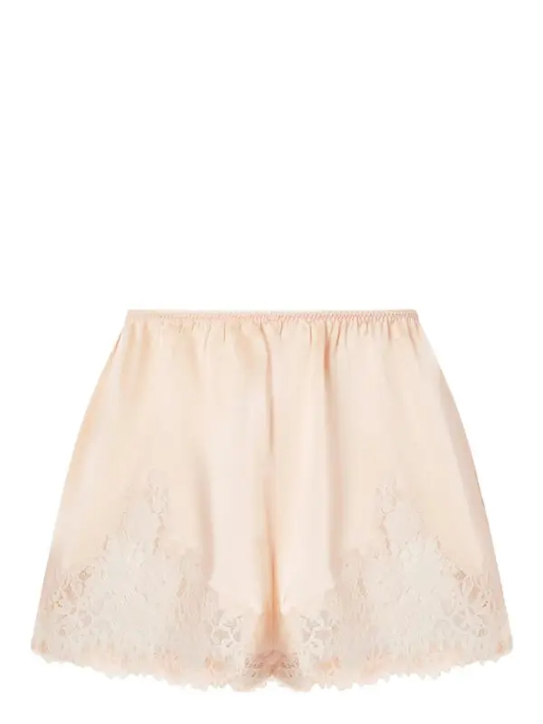 DÔEN Iona Lace-trimmed Silk-satin Shorts - Nude