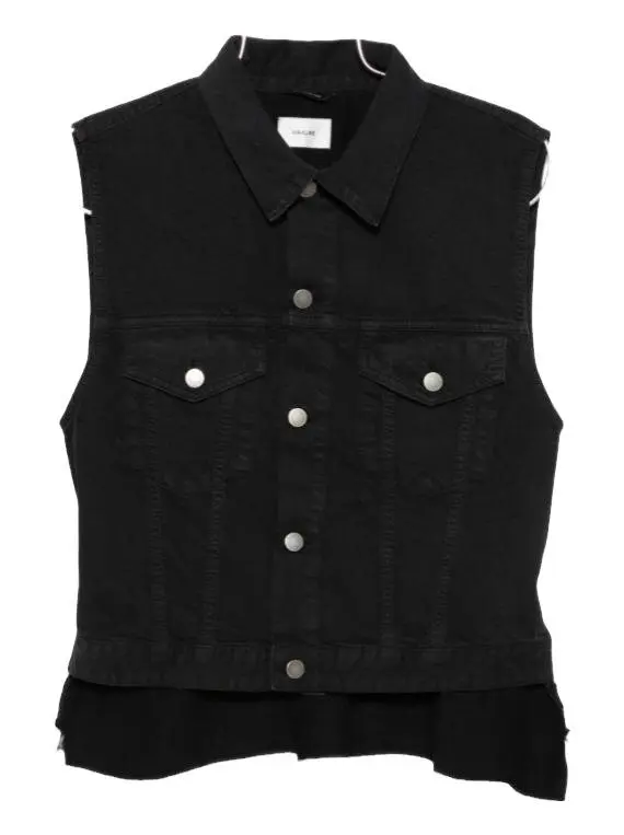 HAIKURE Ryder Frayed Denim Vest - Black