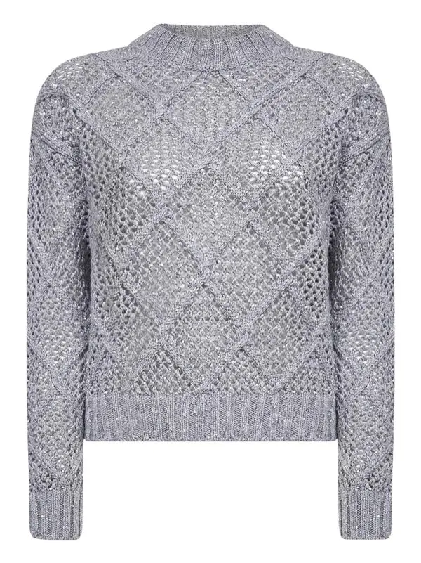 Max Mara Ellade Cropped Jumper With Sequins - Gray