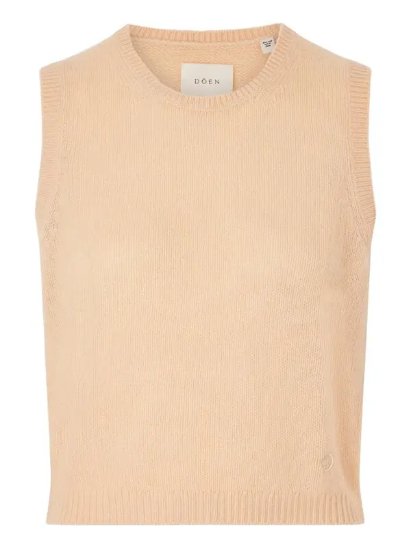 DÔEN Cashmere Vest With Embroidered Detail - Nude