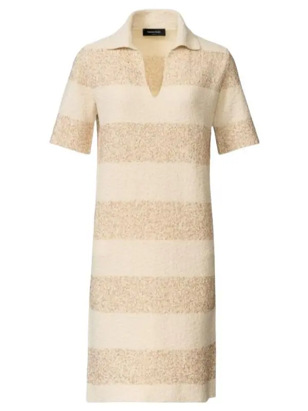 Fabiana Filippi Striped V-neck Midi Dress - Nude