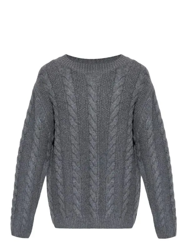 LISA YANG Cable Knit Crewneck Sweater - Grey