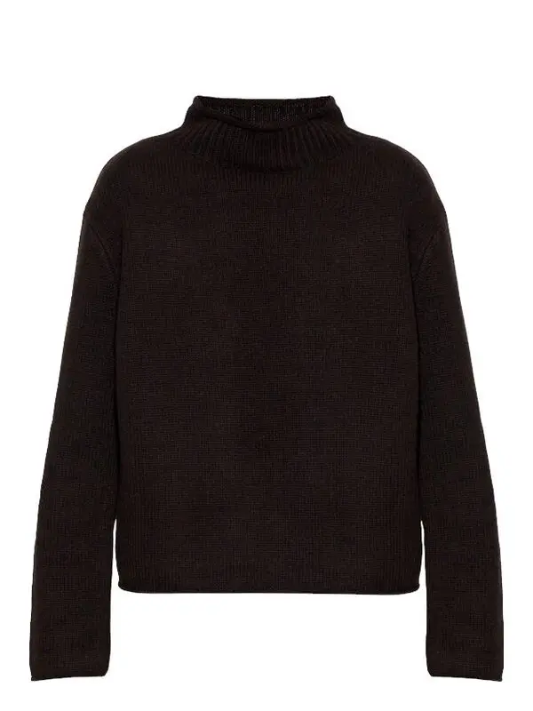 LISA YANG Nelsy Ribbed High-neck Sweater - Dark Oak