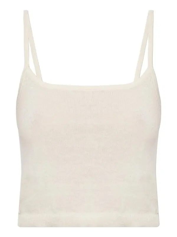 Officine Générale Eliane Square-neck Spaghetti Strap Top - White
