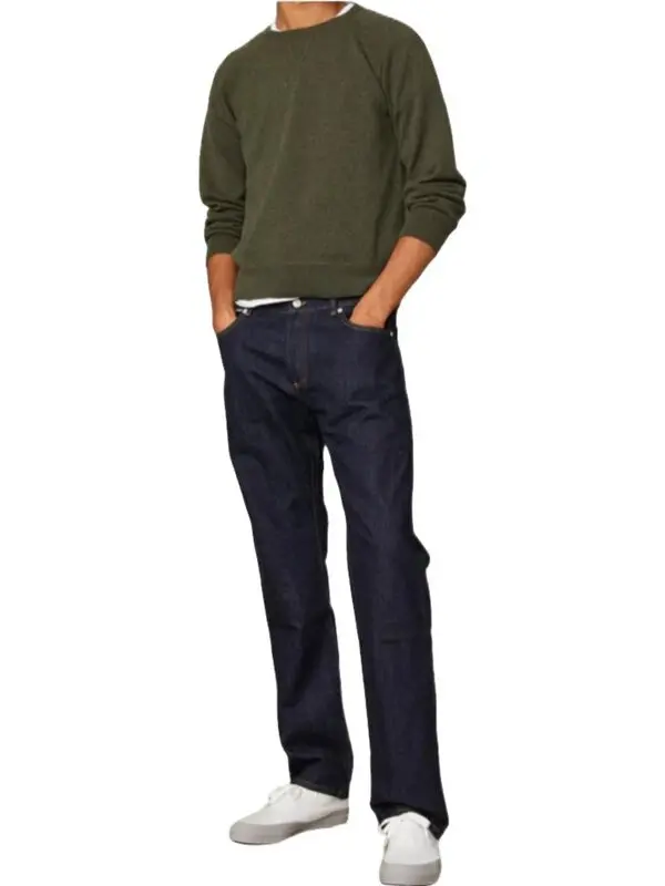 Officine Générale Raglan-sleeve Crew Neck Sweater - Olive