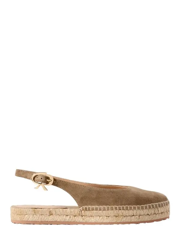GIANVITO ROSSI Suede Slingback Espadrilles - Nude