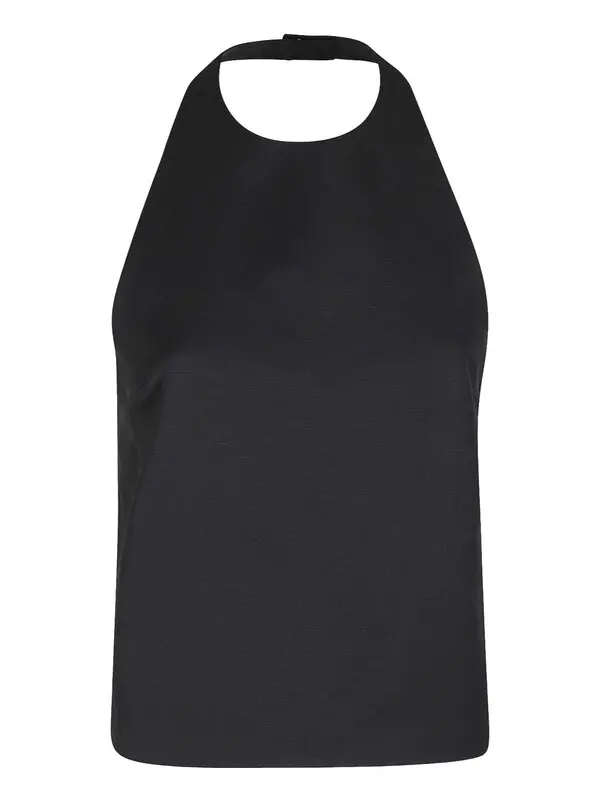 Loulou De Saison Sami Halter Knit Top - Black