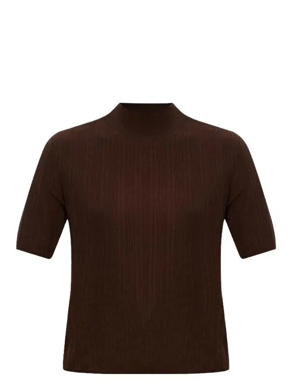 Officine Générale Ribbed Short-sleeve T-shirt - Brown