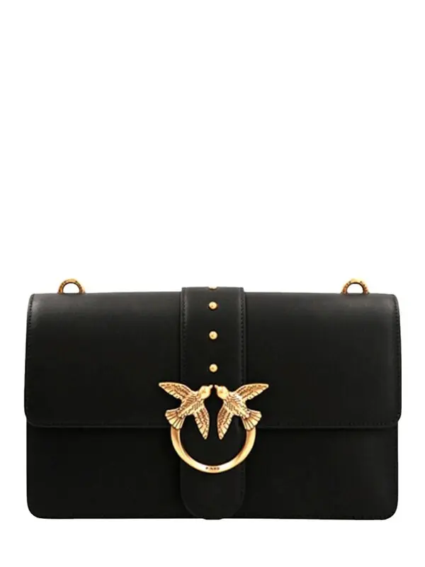 Pinko Love One Classic Logo Plaque Crossbody Bag - Black