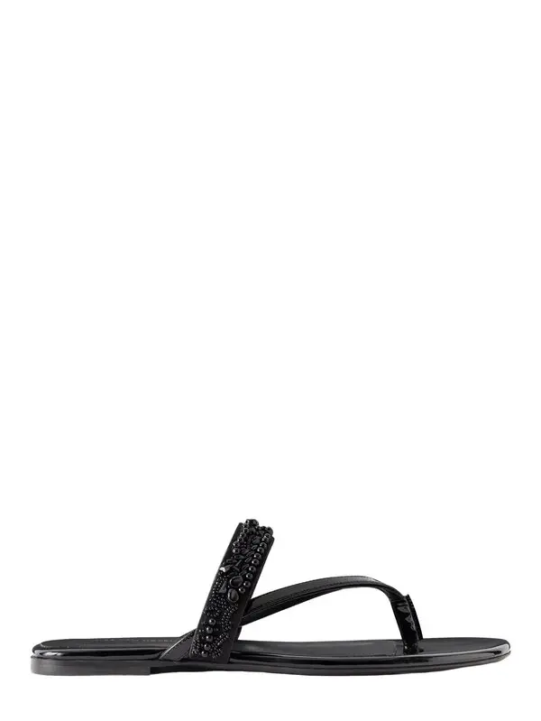 Dries Van Noten Embellished Rubber Thong Sandals - Black