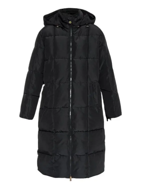 EA7 Quilted Hooded Coat - Black