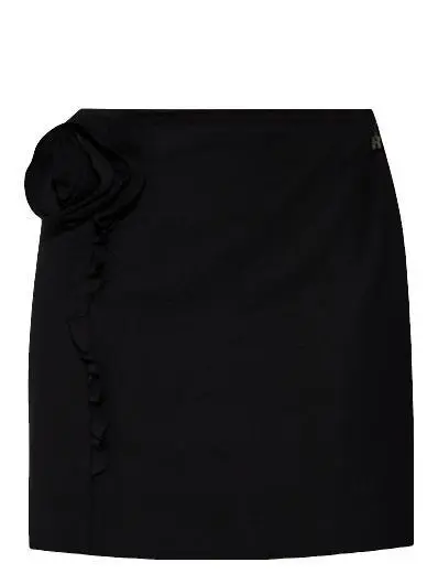 ROTATE BY BIRGER CHRISTENSEN Crepe Flower Mini Skirt - Black