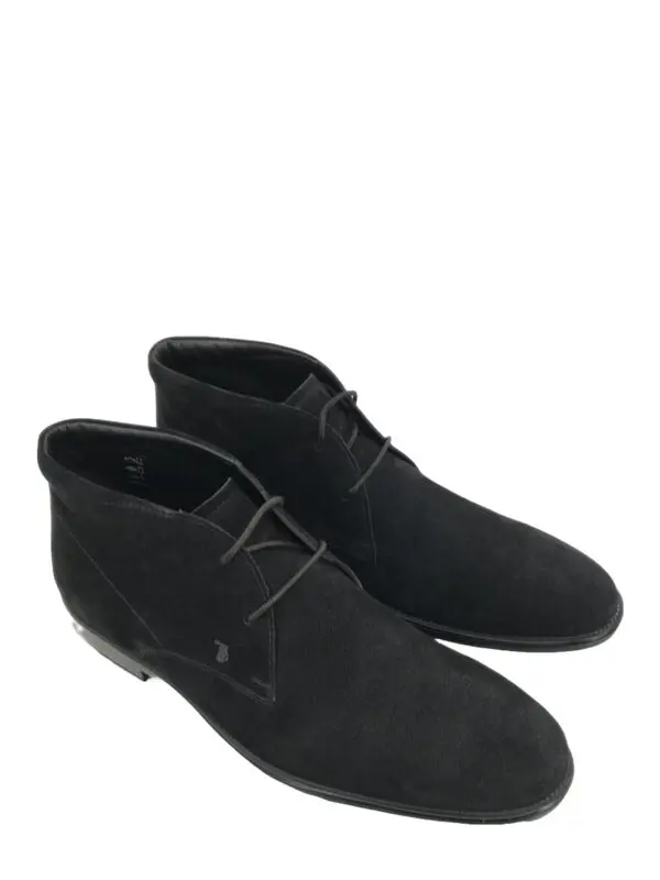 TOD'S Suede Lace-up Casual Boots - Black
