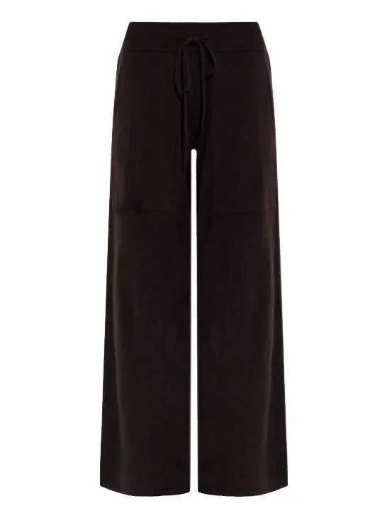 LISA YANG Drawstring Pocket Wide Leg Trousers - Dark Oak