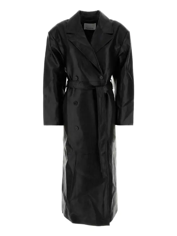 THE FRANKIE SHOP Tina Oversized Trench Coat - Black