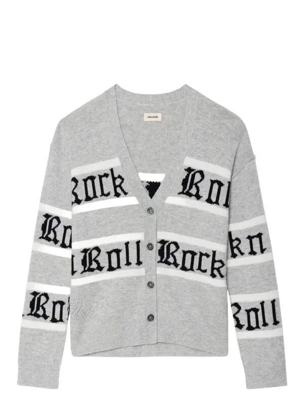 Zadig&Voltaire Rock & Roll" Jacquard Cardigan - Gray