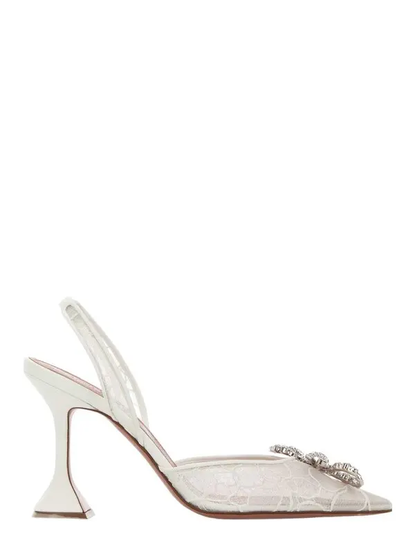 Amina Muaddi Open-toe High-heeled Sandals - White
