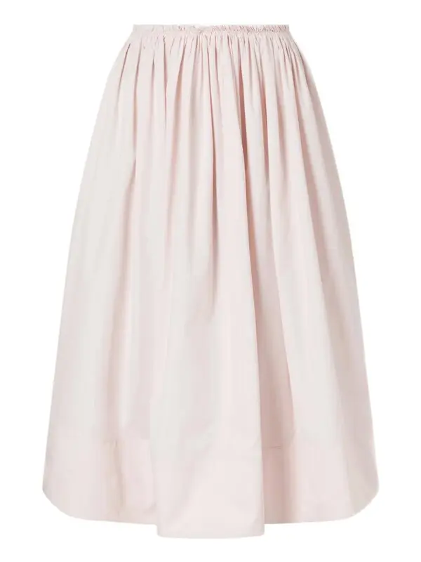 Gabriela Hearst Shiva Gathered Cotton-poplin Maxi Skirt - Baby Powder