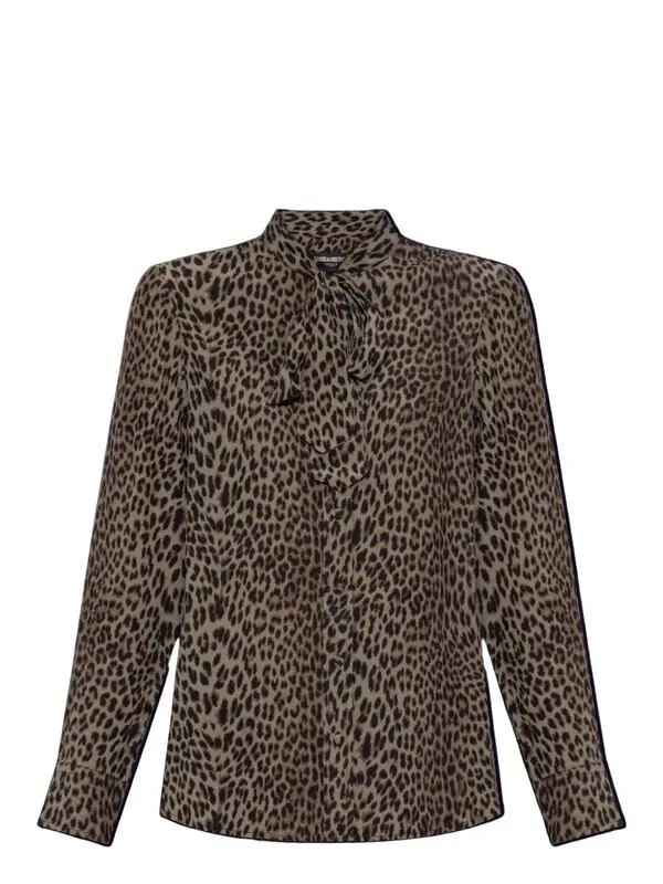 Zadig&Voltaire Leopard-print Tie-neck Blouse - Black