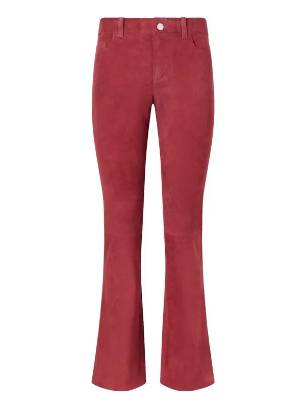 Stouls Dean Suede Flared Pants - Red