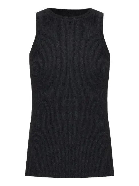 LISA YANG Ribbed Tank Top - Black