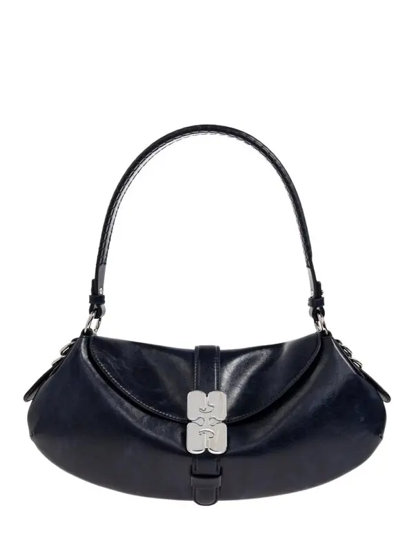 GANNI Logo Buckle Tote Bag - Black