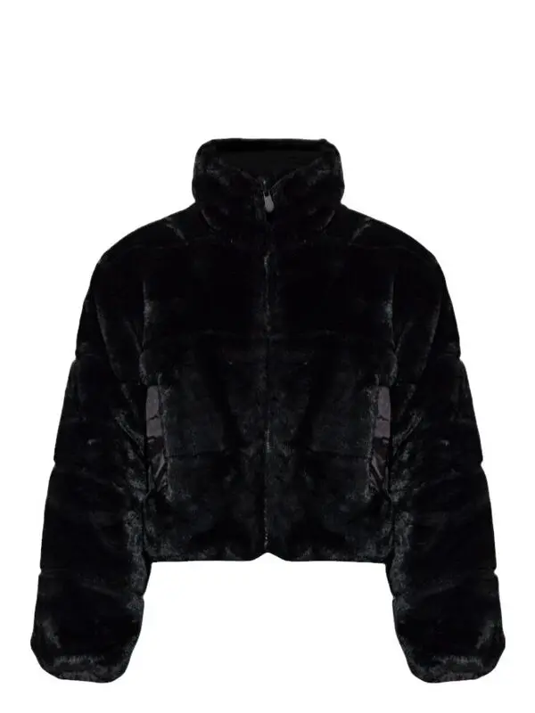 SAVE THE DUCK Yuki High Neck Faux Fur Jacket - Black