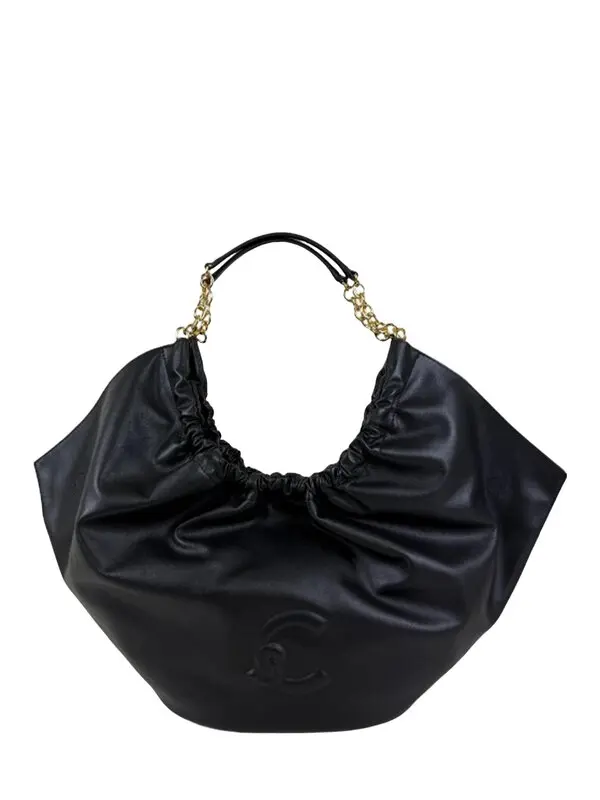 COCCINELLE Logo-embossed Leather Tote Bag - Black
