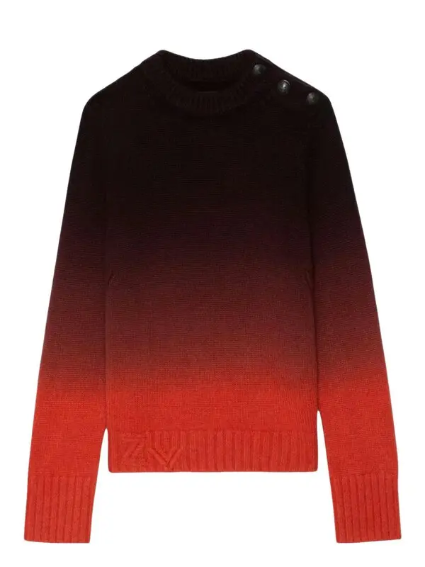 Zadig&Voltaire Gradient Dye Crew Neck Long Sleeve Sweater - Orange