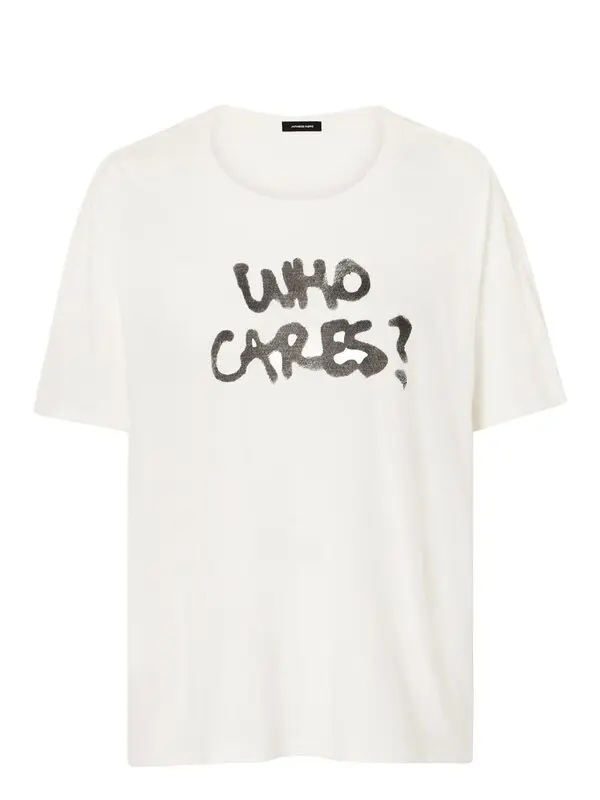 R13 Printed Cotton And Cashmere-blend T-shirt - White