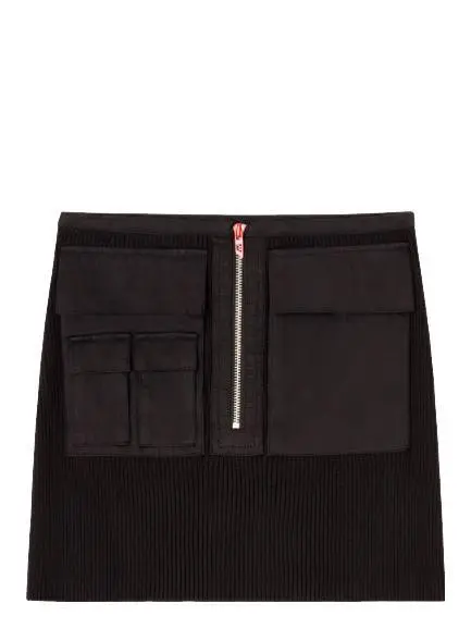 DIESEL® M-merin Zip-front Pocket Skirt - Black