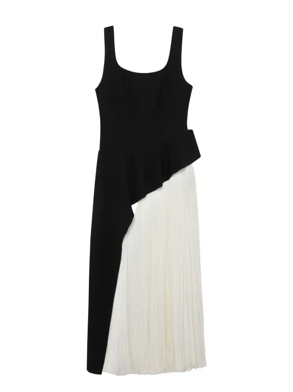 Simkhai Zayla Pleated Asymmetric Dress - Black