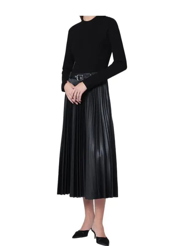 Simkhai Pleated Midi Dress - Black