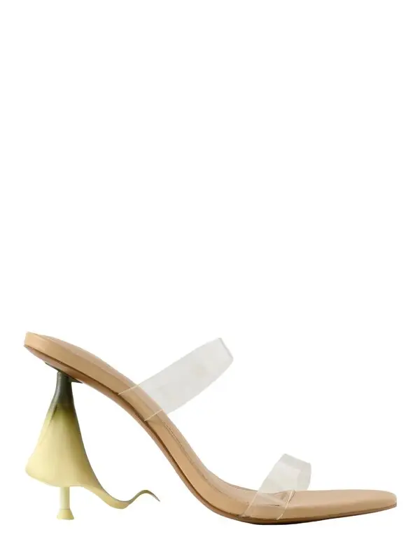 Cult Gaia Calisto Pvc Sandals With Calla Lily Heels - Nude