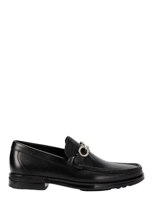 FERRAGAMO Gancini Buckled Loafers - Black