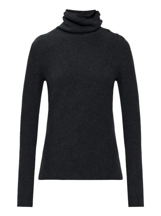 LISA YANG Button Detailed Roll Neck Sweater - Eclipse