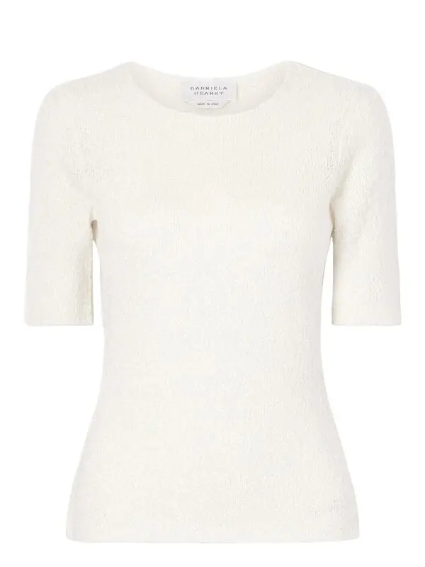 Gabriela Hearst Valentia Knitted Silk T-shirt By - Off White