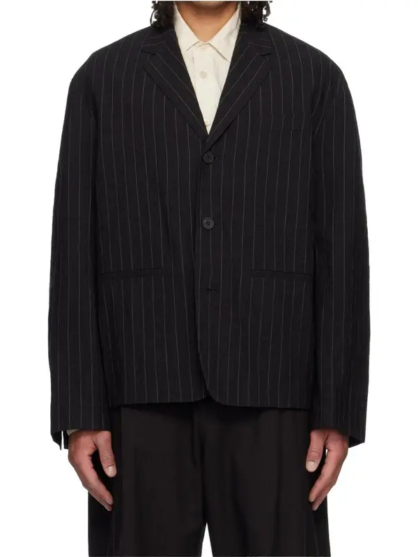 Studio Nicholson Plain-woven Cotton- And Linen-blend Blazer - Black