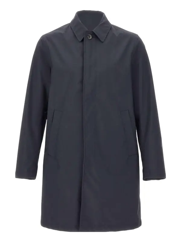 Herno Long-sleeved Buttoned Raincoat - Black
