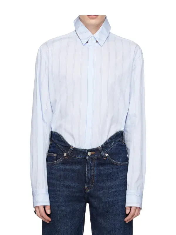 JEAN PAUL GAULTIER Pinstriped Collar Shirt - Blue