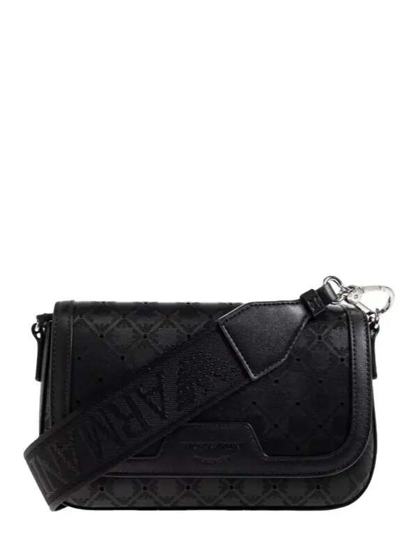Emporio Armani Logo Pattern Shoulder Bag - Black