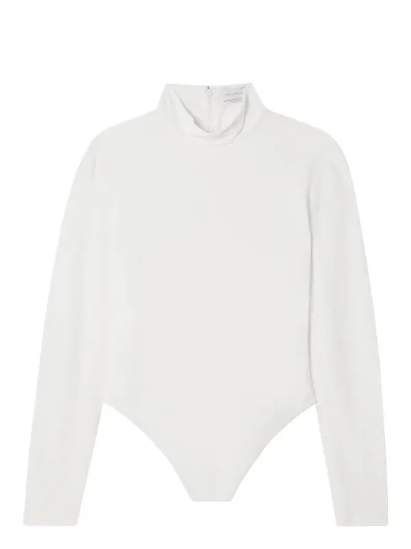 Stella McCartney Turtleneck Crepe De Chine Bodysuit - White