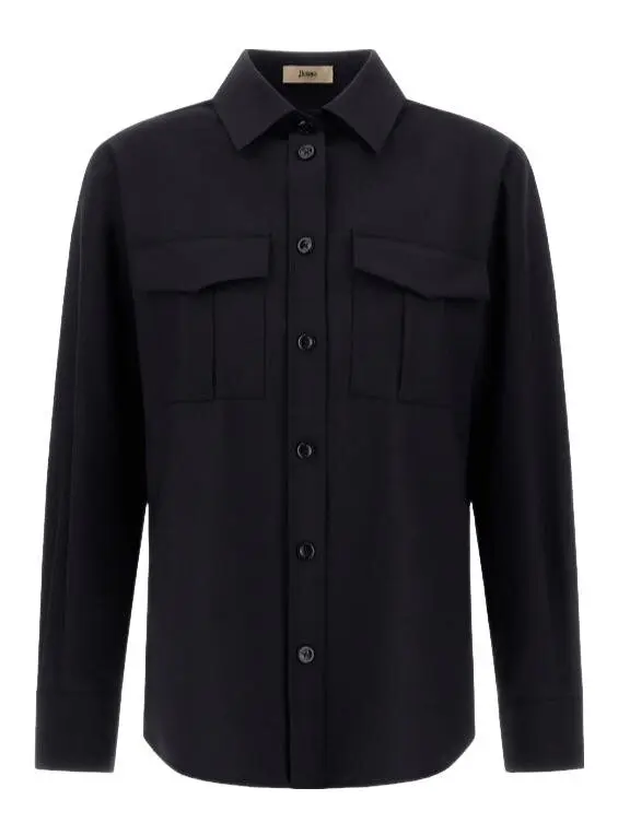 Herno Flap-pocket Buttoned Shirt - Navy Blue